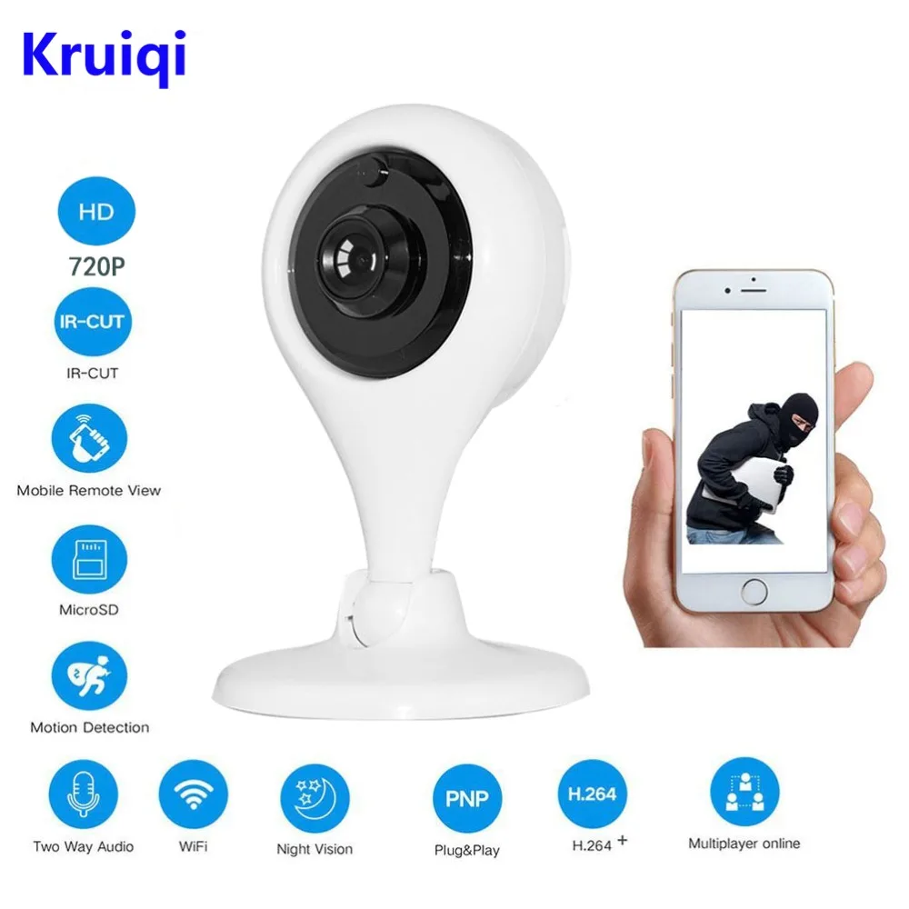 Kruiqi IR Cut Mini Wireless IP Camera Network Wifi 720P HD Camera CCTV ...