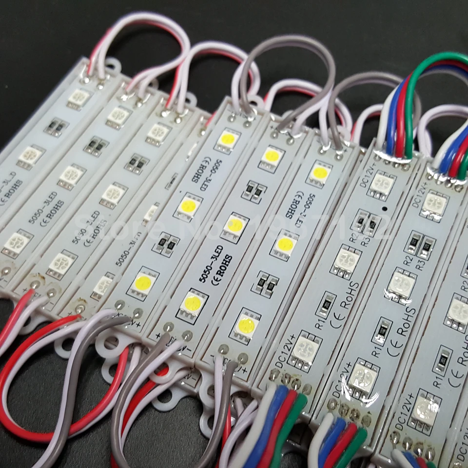 20pcs Ip65 5050 3 Led Module Waterproof Warm White,white,rgb Injection ...