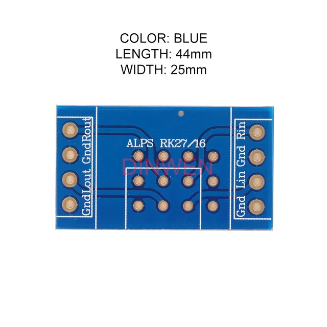 Alps rk16 rk27用両面pcbアダプター回路基板,ボリュームポテンショメータ,hifiオーディオdiy,1個