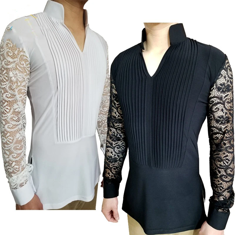Men Ballroom Latin Dance Shirt | Men Latin Dance Shirt Black - Ballroom ...