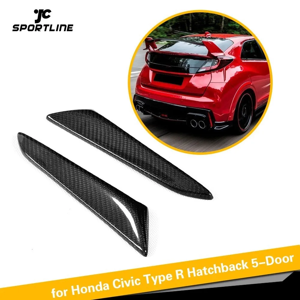 Full Carbon Fiber Rear Bumper Fins Vents Decoration Trims for Honda for ...