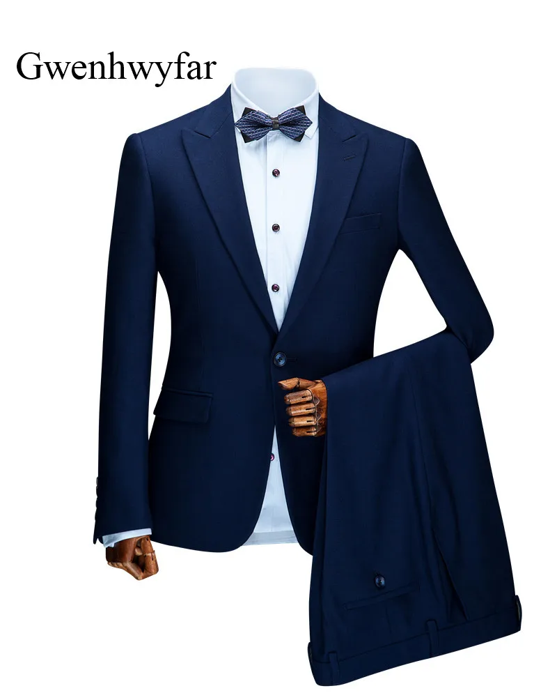 Gwenhwyfar 2018 New Designs Suit Men Set British Dark Blue Mens Suits ...