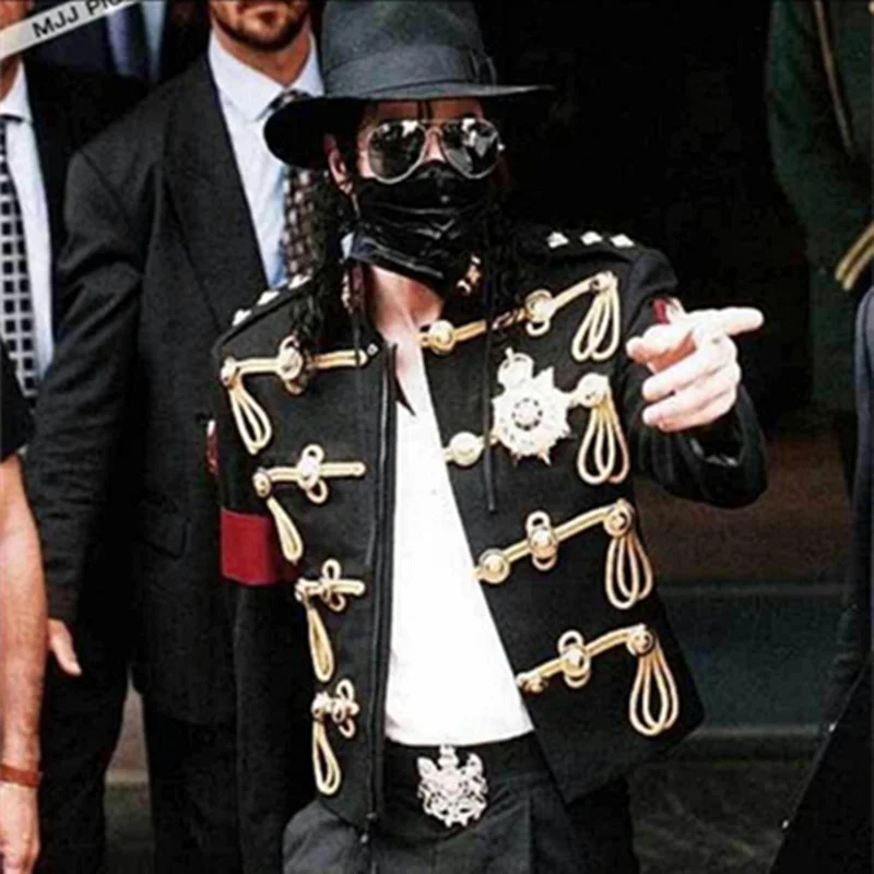 Michael jackson black jacket with gold store