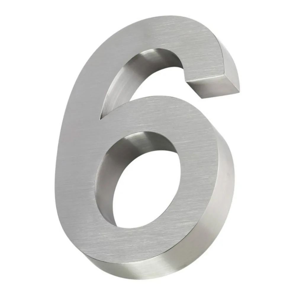 200mm 3d Brushed Stainless Steel House Number Signs Ourdoors Modern Big ...