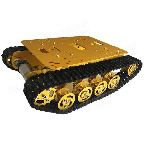 Metal Robot Tank Chassis Golden Yellow For Caterpillar Suspension ...