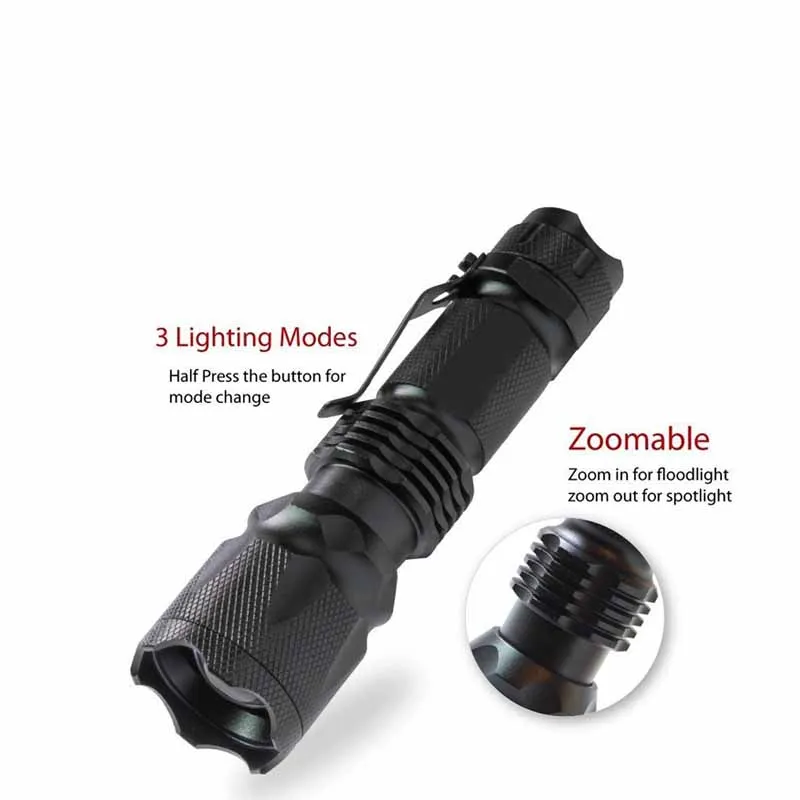 Ultrafire Cree Xr-e Q5 Transmitter Luz Bulb 300lm Zoomable 3 Mode Torch ...
