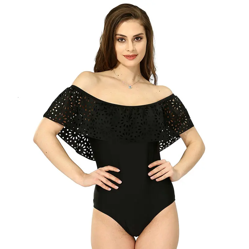 Nodelay 2019 Lotus Leaf Swimwear Women One Piece Swimsuit Sexy Hollow