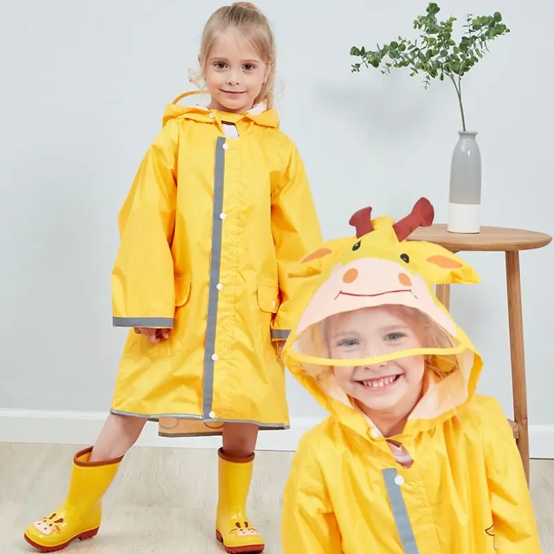 2018 new style 2 10 years Old Children cartoon raincoat kids waterproof ...