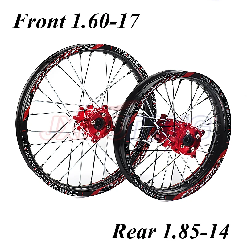 Front 1.60-17 Rear 1.85-14 Inch Alloy Wheel Rim With 15mm Hole Cnc Hub ...