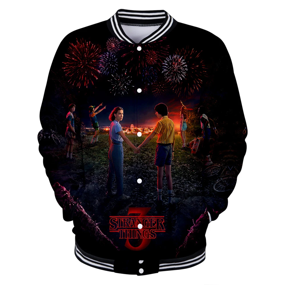 Stranger things 3D Printed Kpop Women/Men Baseball Jackets Long Sleeve ...