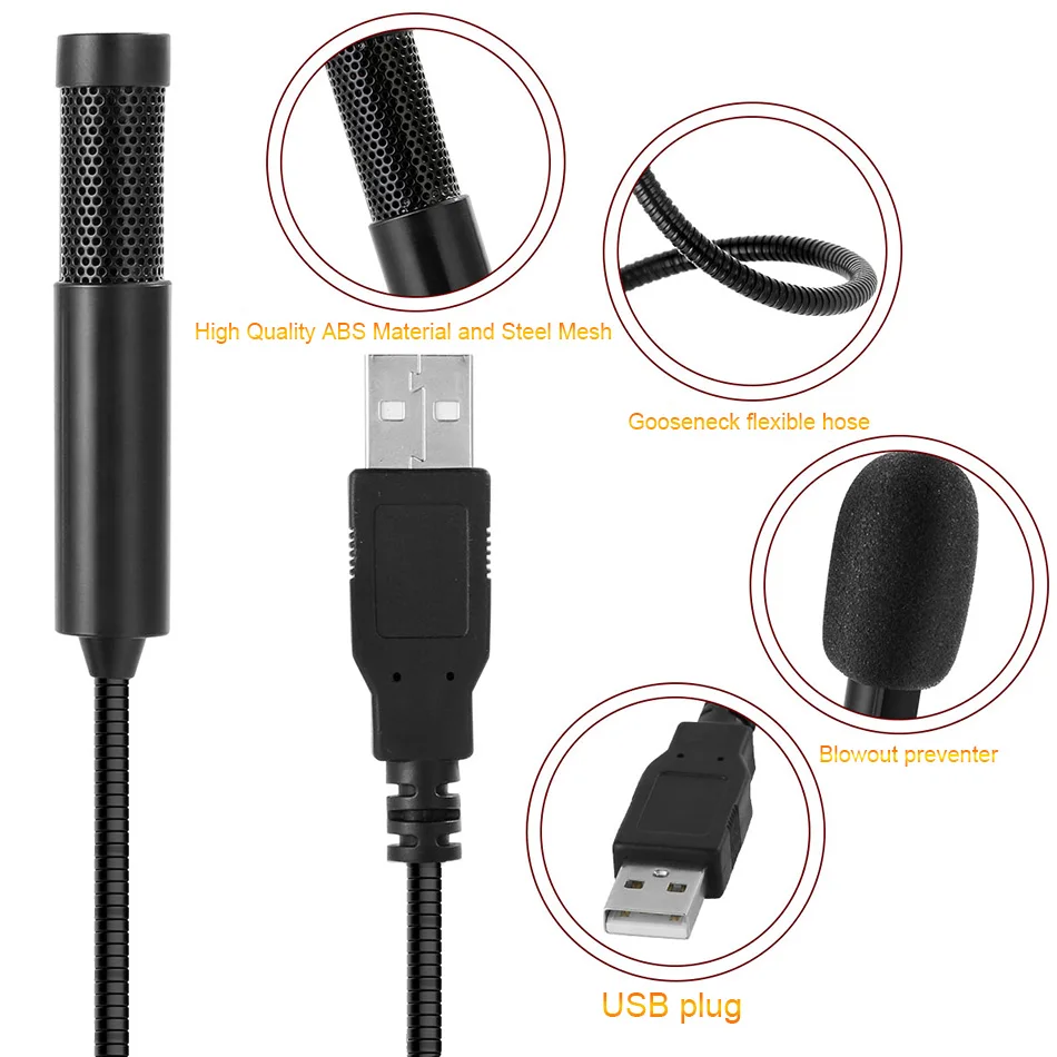 KEXU Professional PC Microphone Condenser Mic Set USB Plug for YouTube ...
