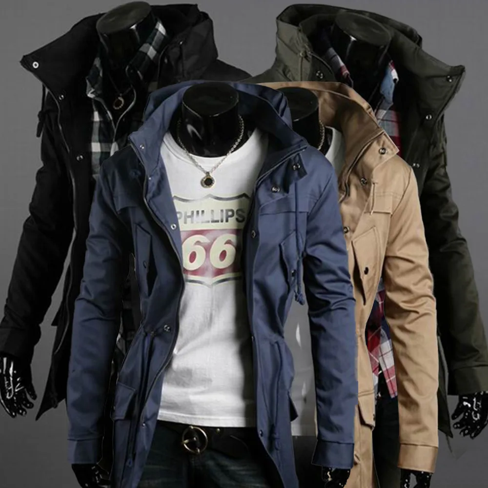 Winter New Fashion Slim Fit Men Male Military Army Jacket Double Layer