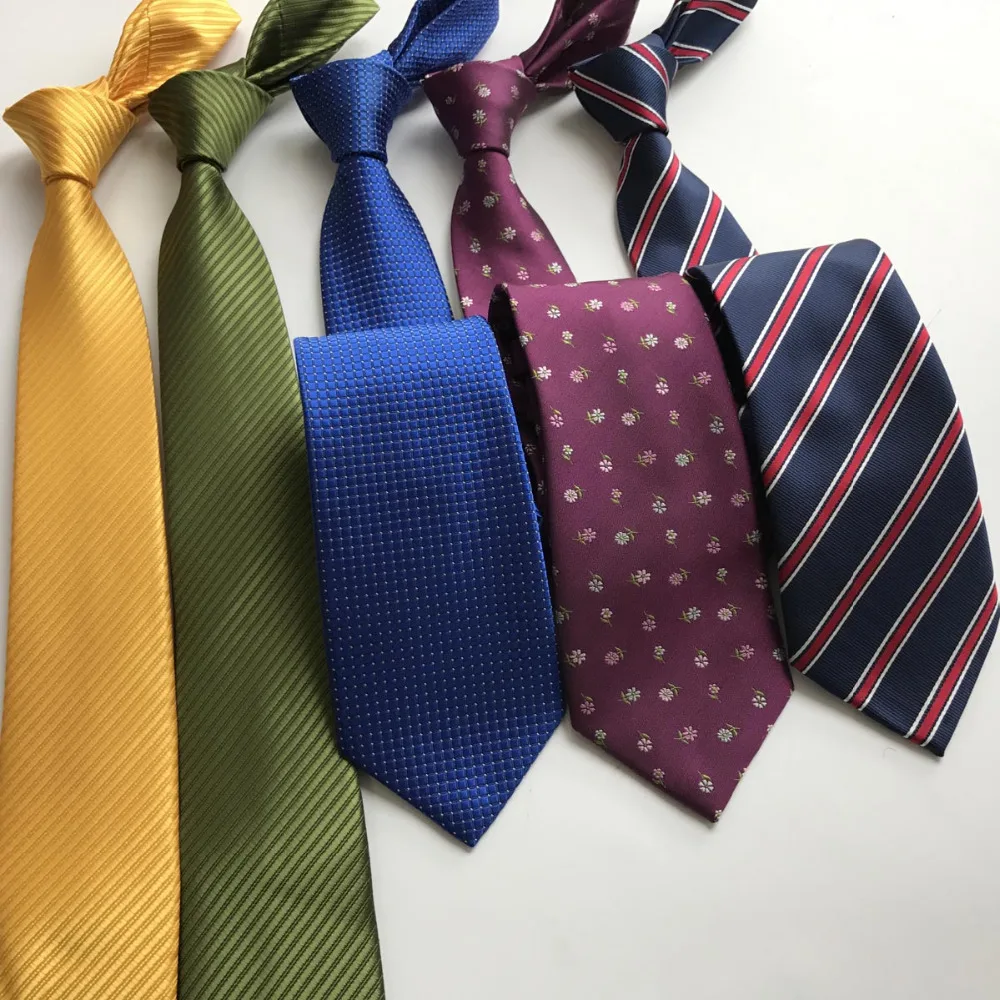 8cm Classic Men Formal Tie Jacquard Woven Neck Ties Plaid Striped