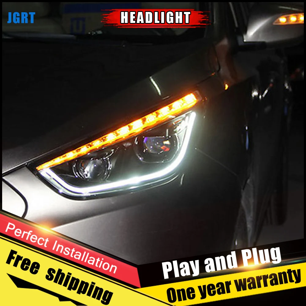 2PCS Car Style LED headlights for Hyundai ix352013 2015 for ix35 head ...