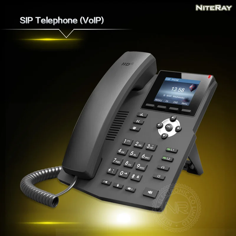 Telefone ip 2 linhas sip hd voz empresa voip telefone com display lcd ...