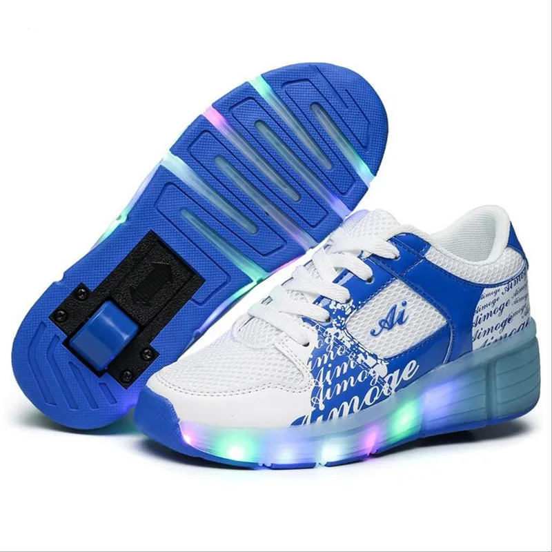 2016 spring summer Heelys Children Roller Shoes Boy Girl Automatic LED ...