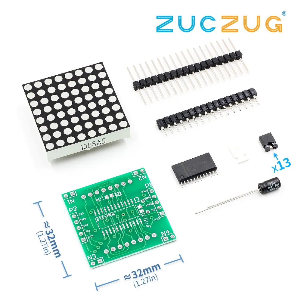 Max7219 Dot Matrix Module Microcontroller Module Diy Kit In Integrated Circuits From Electronic