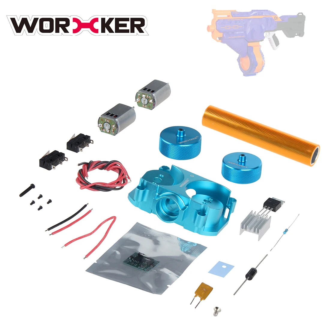 2019 DIY Toy Gun Parts Worker Blaster Upgraded Flywheel Set (Diamond ...