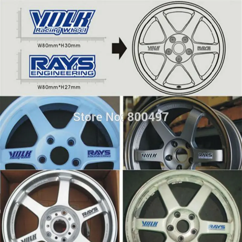 4 x New Car Styling Classical Wheel Rim Decorative Vinyl Creative ...