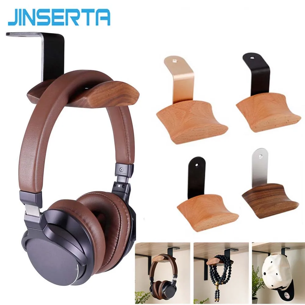 Real-Wood-Headphones-Stand-Universal-Headphone-Headset-Hanger-Wall-Hook ...
