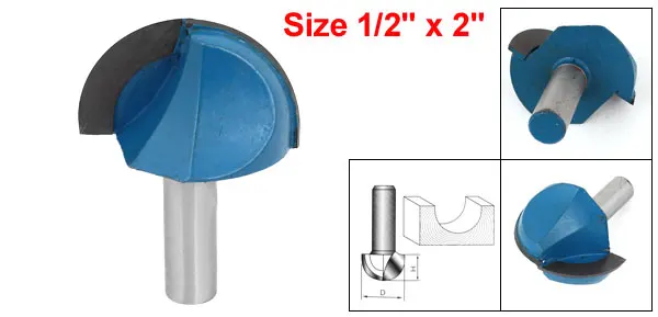 1pcs Wood Cutting Tool Straight Shank Dual Flutes Cove Core Box Router ...