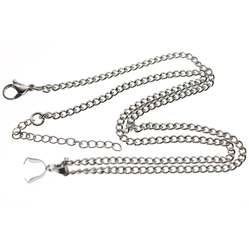 5pcs 316L Stainless Steel Link Side Chains Necklace Cuban Chains with ...