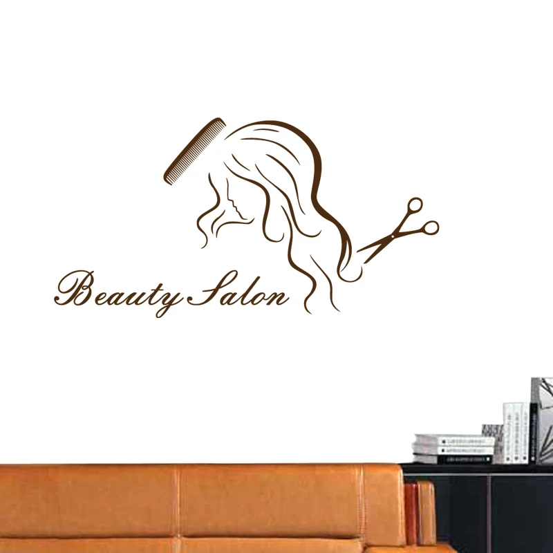 Hair Salon Wall Decal Beauty Salon Scissor Sticker Barber Shop Vinyl ...