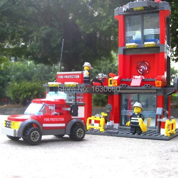 New Original Kazi City Fire Protection Station 300pcs/set Building ...
