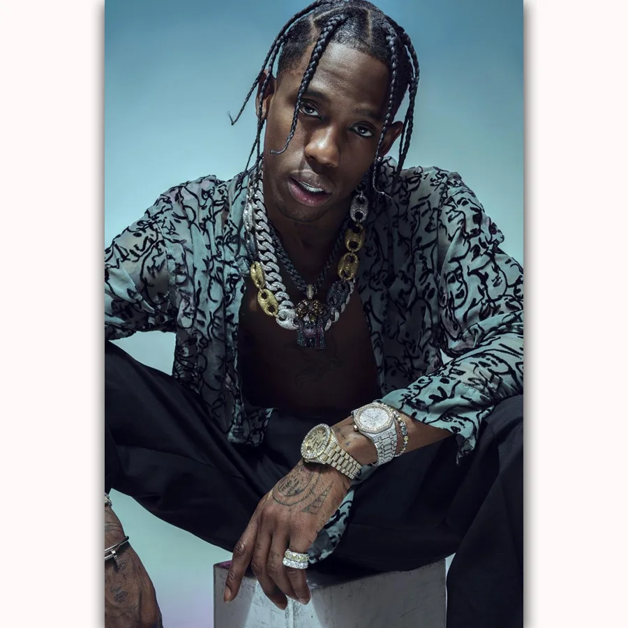MQ1703 Travis Scott Singer Rap Music Singer Star Fashion Hot Art Poster ...