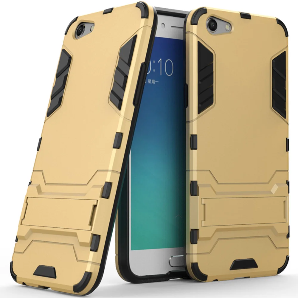 For OPPO F3 Case Cover Luxury Iron Man Stand Case Hard Armor+Soft ...