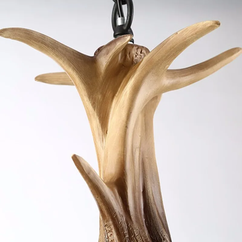 Antler Crystal Chandelier For Europe Country Retro Resin Deer Horn Lamp ...
