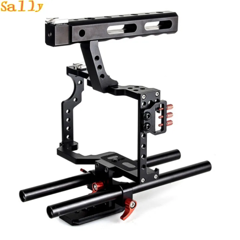DSLR Rod Rig Camera Video Cage Kit & Handle Grip for Sony A7 A7r A7s II ...
