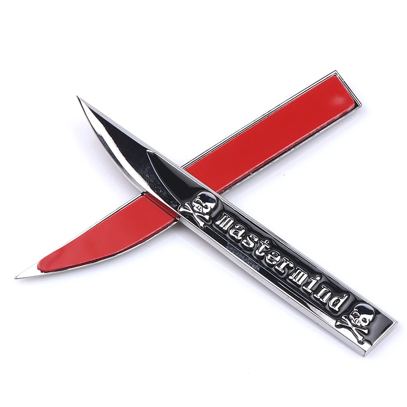 2pcs Metal Evil Skull Logo Car Fender Side Sticker Auto Badge Emblem ...