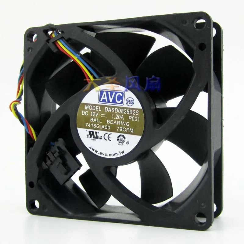 Original Avc 8025 Dasd0825b2s 12v 1.2a 8cm Intelligent Dual Ball ...