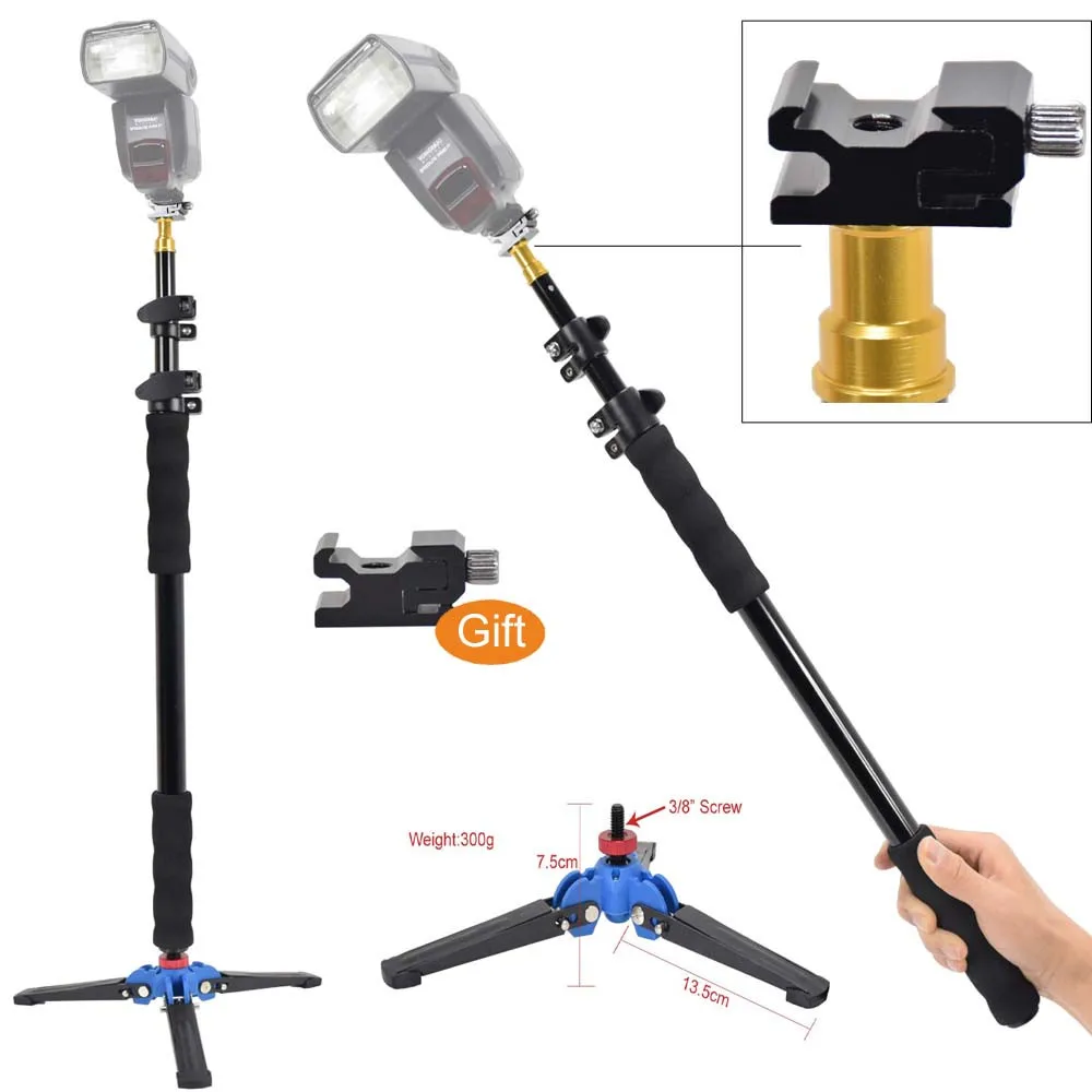 DEEKARL Aluminum Alloy Handheld 1/4" Grip 158cm Rig Support Rod Flash ...