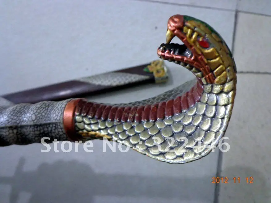 133* HANDMADE JAPANESE DAMASCUS SAMURAI KATANA SWORD COBRA HANDLE ...