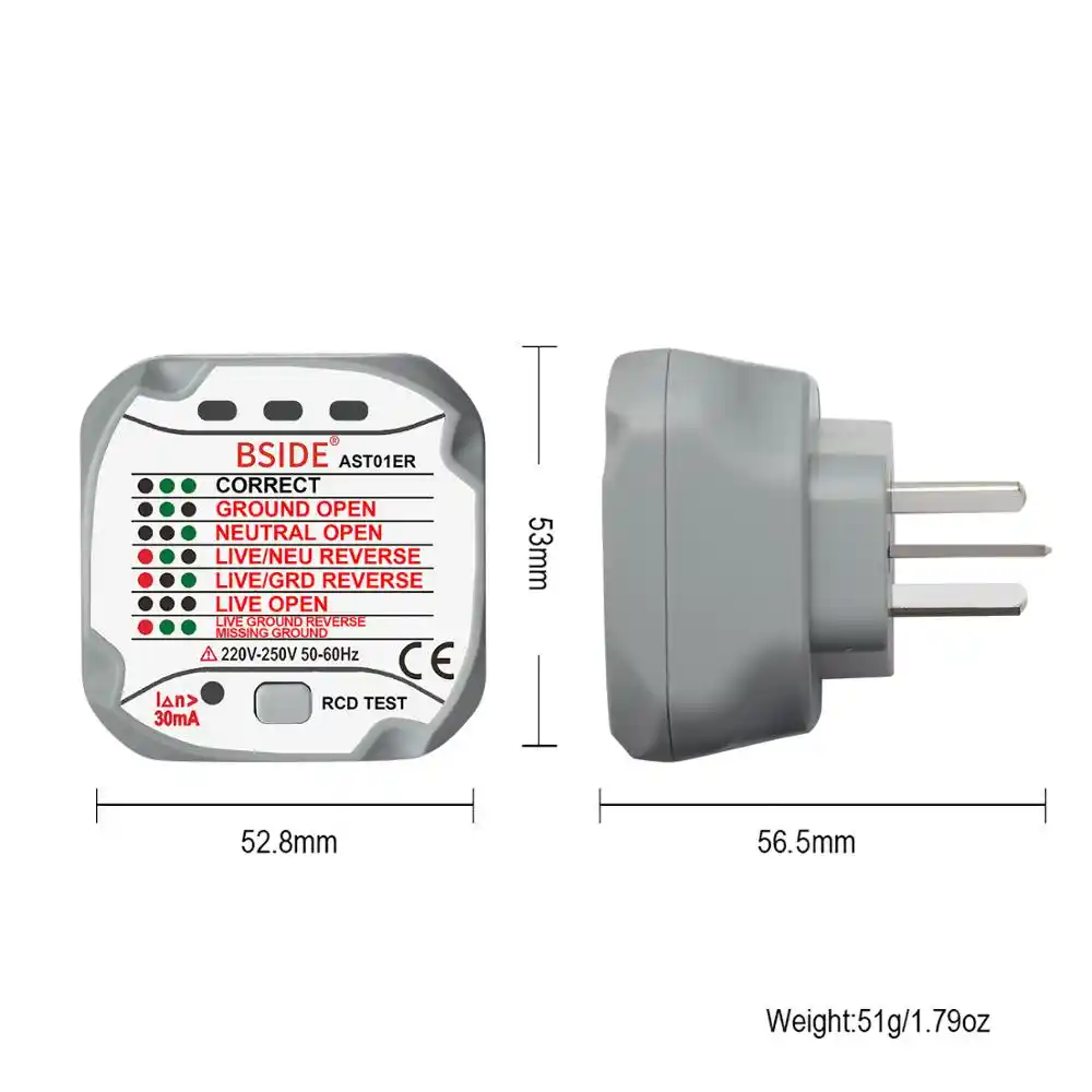 BSIDE AST01 Socket Tester Outlet Tester AU Plug Automatic Electric ...