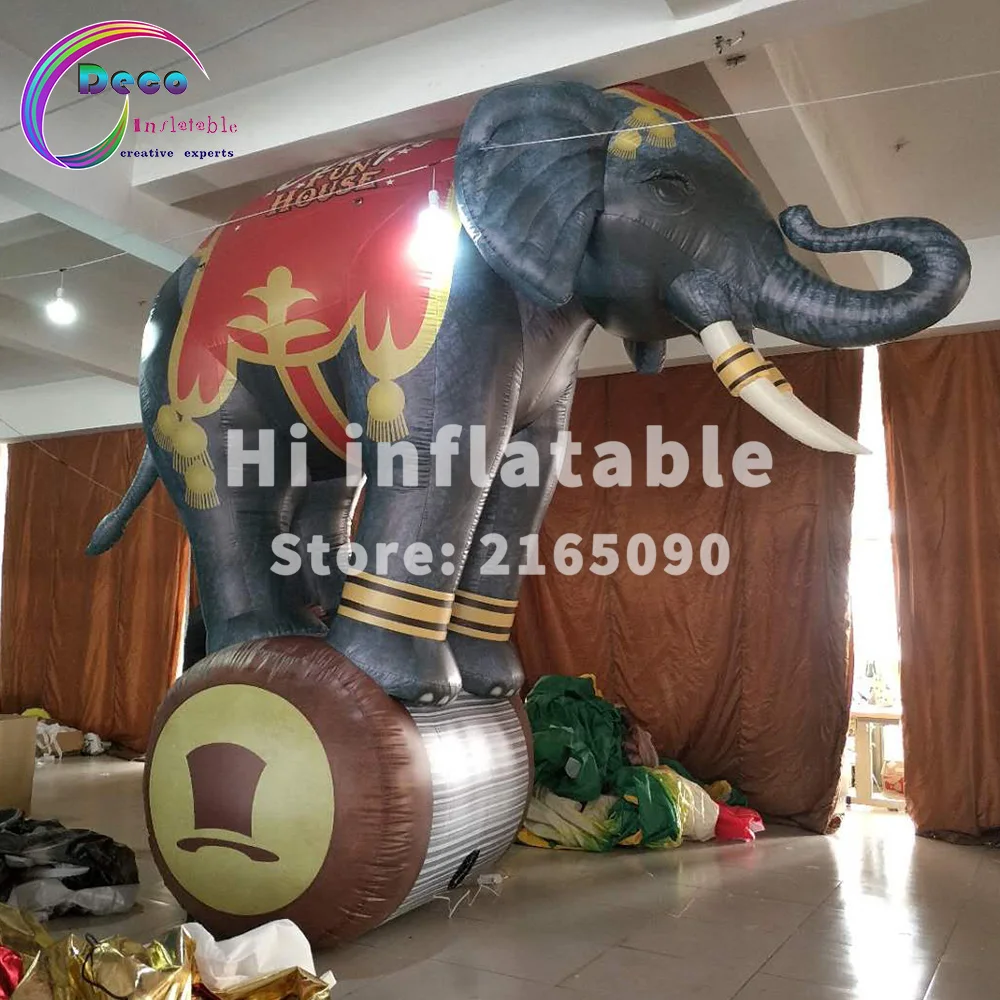 3.5m Funny Inflatable elephant standing on the Cask Circus animal ...