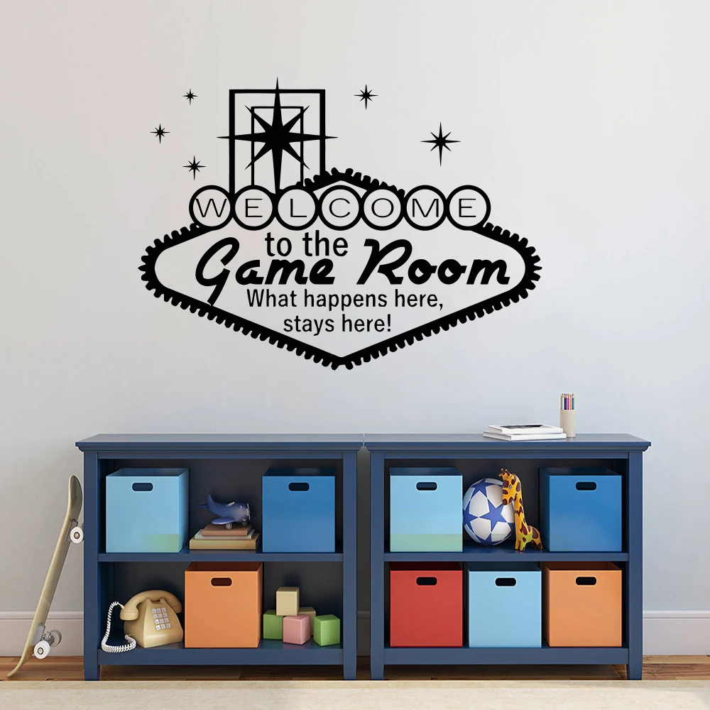 Games Room Decoration Welcome To The Game Room Sign Wall Art Decal Game ...