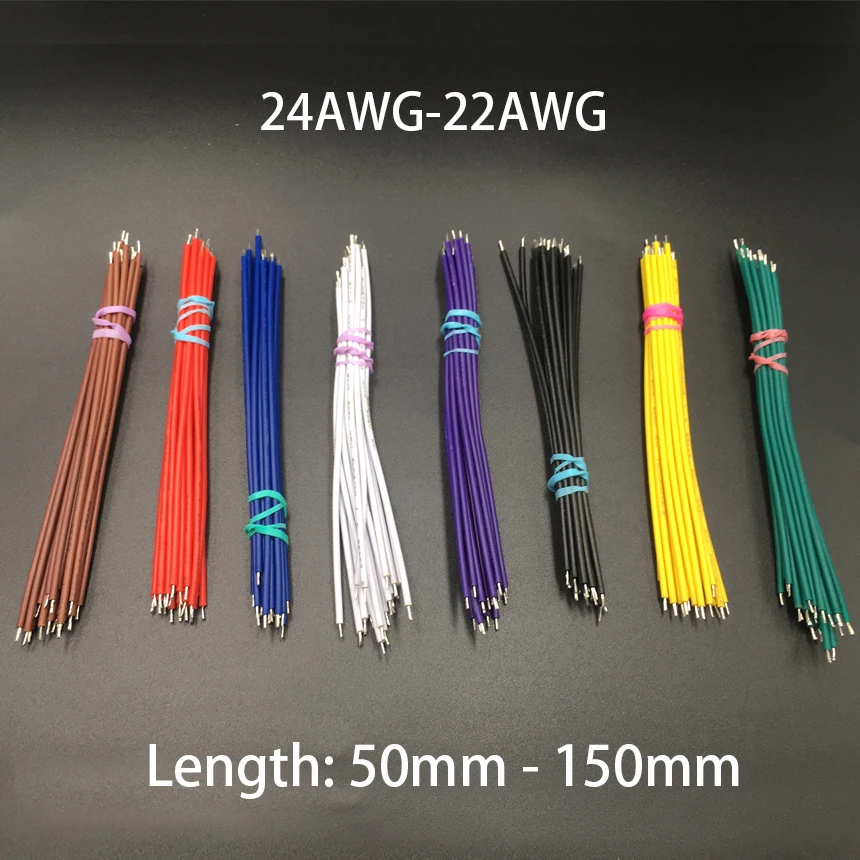 AWG24 AWG22 50mm 100mm 150mm 길이 300V 빨간색 검정색 PVC 주석 도금 플레이트, 솔더 헤드 전기 ...