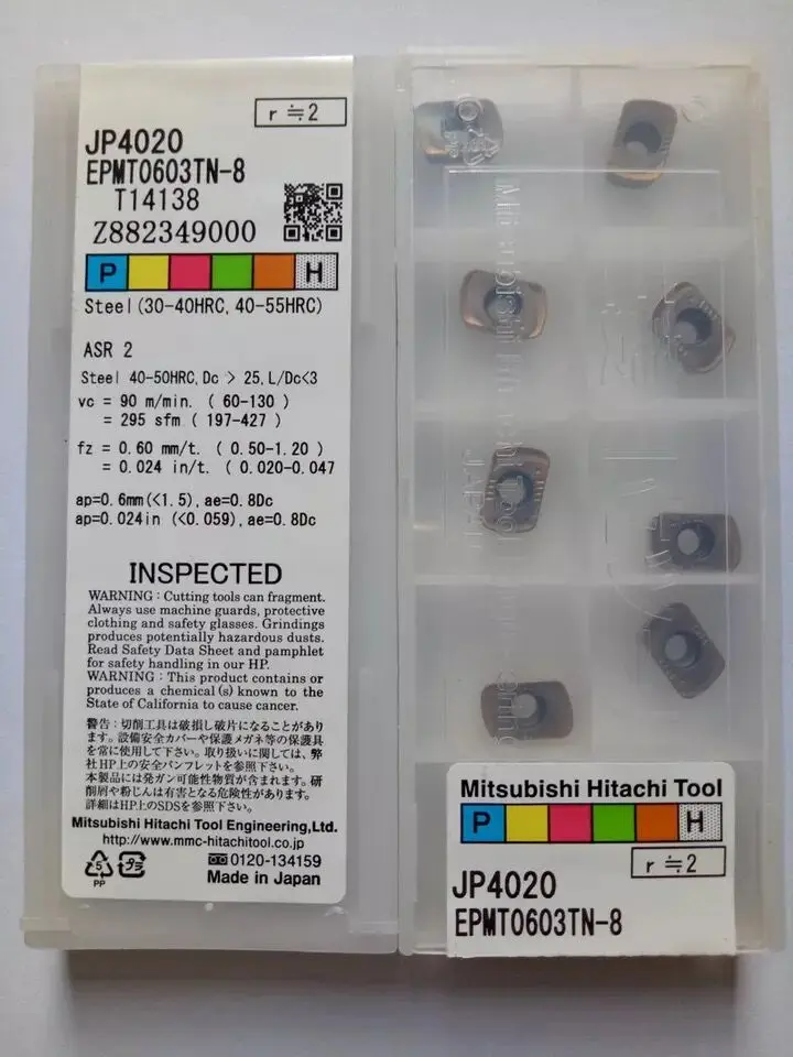 100PCS HITACHI Carbide Insert EPMT0603TN 8 JP4020 Face Mill Lathe ...