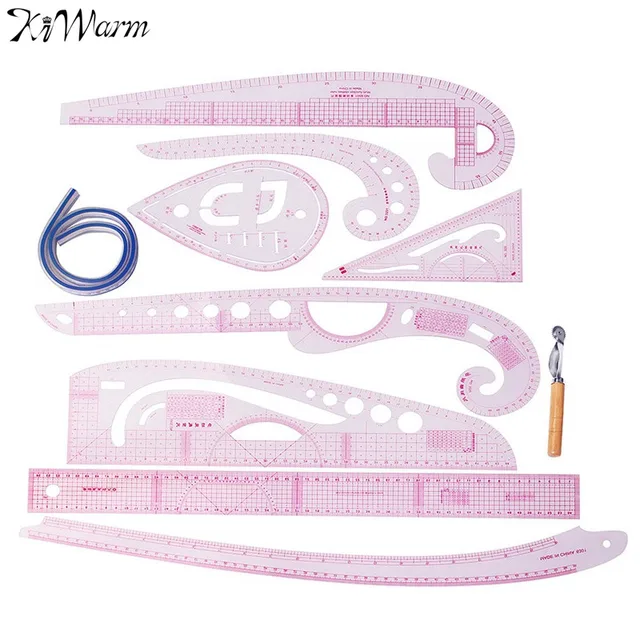 KiWarm 9Pcs Plastic French Curve Metric Sewing Ruler Measure For ...