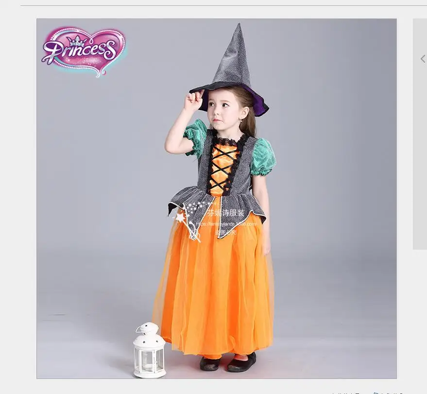 Halloween Costumes Girl Black Fly Witch Costume Dress And Hat Cap Party