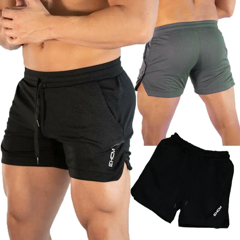 Men Swim Fitted Shorts Bodybuilding Workout Gym Running Tight Lifting Shorts Bodybuilding