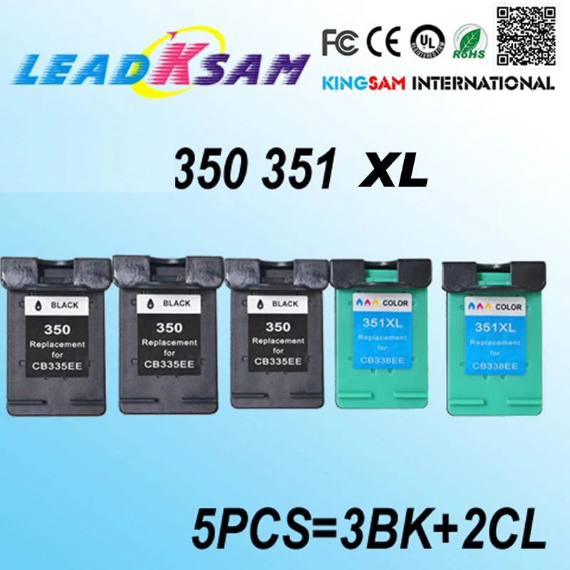 5pcs Ink Cartridge compatible for hp350 for 351 350XL 351XL Officejet ...