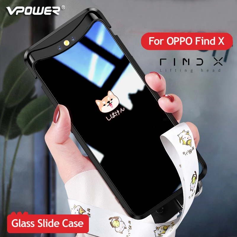 Vpower Oppo Find X Case Tempered Glass Slide Cover For Oppo Find X Case ...