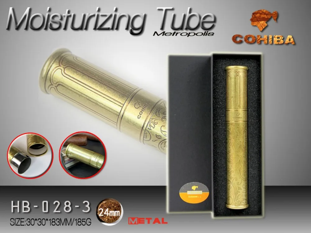 portable metal Cigar Humidor tube Case Travel with Cuban cigar ...