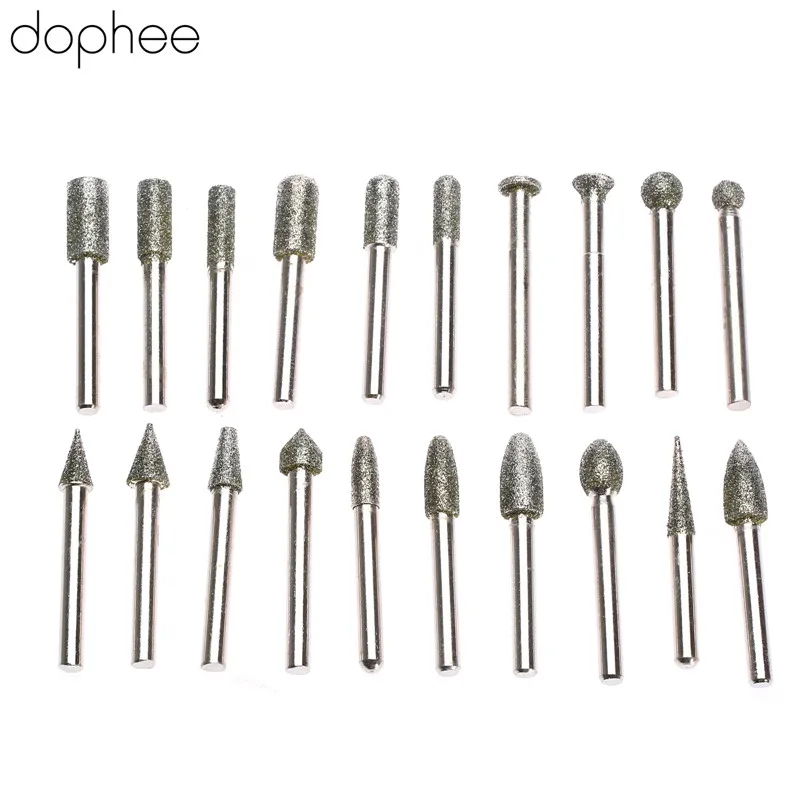 dophee Mini Drill Dremel Accessories Diamond Grinding Heads Burrs Bit ...