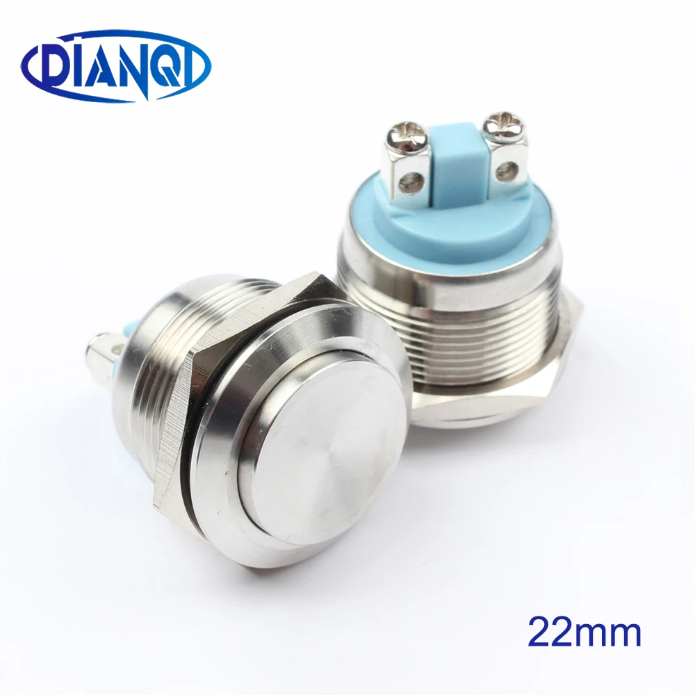 Free shipping 22mm metal push button waterproof stainless steel switch ...