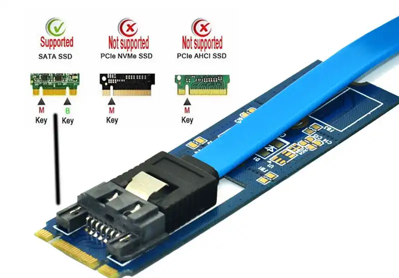 M2 SATA Adapter Convert Card B M KEY M 2 NGFF SATA SSD To 7Pin Adapter